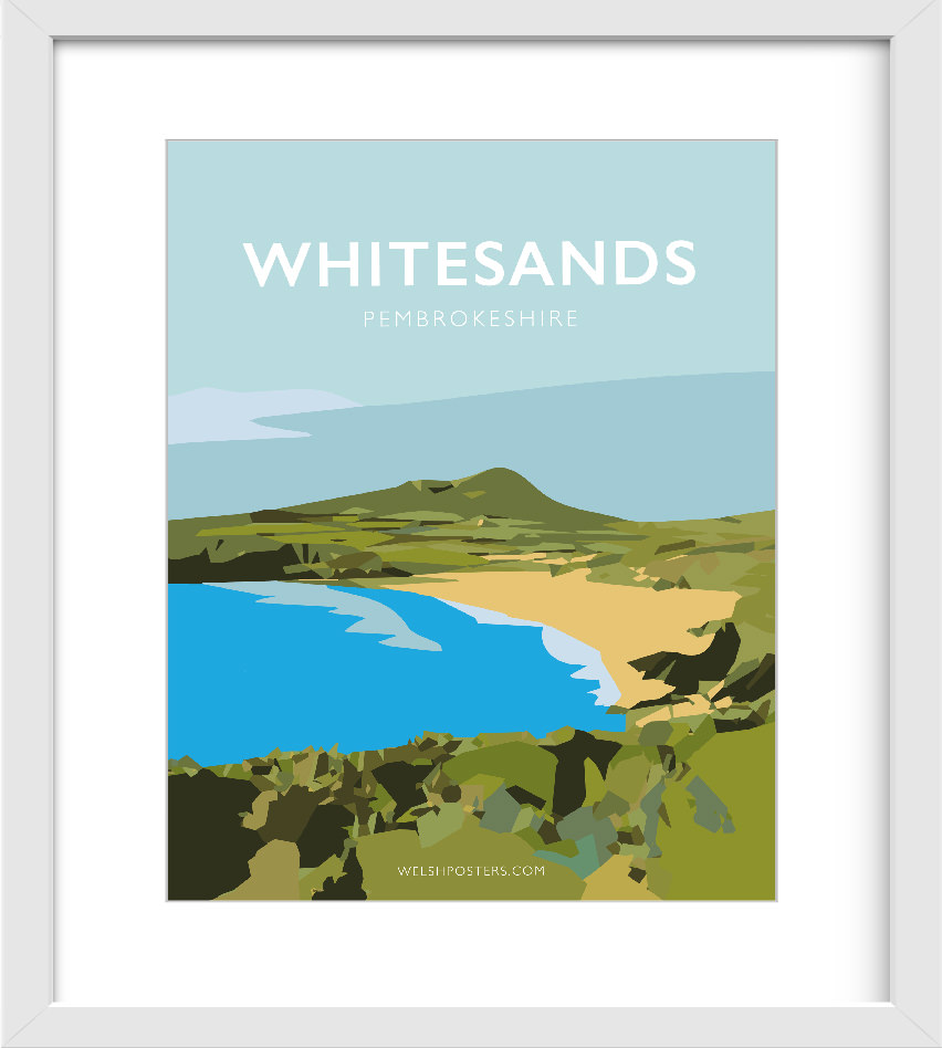 WHITESANDS Travel Poster - WHITESANDS Pembrokeshire Posters Prints ...