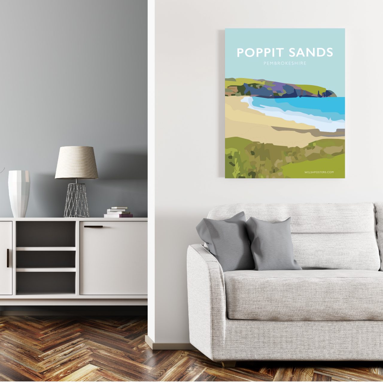 POPPIT SANDS Travel Poster - POPPIT SANDS New, Pembrokeshire Posters ...