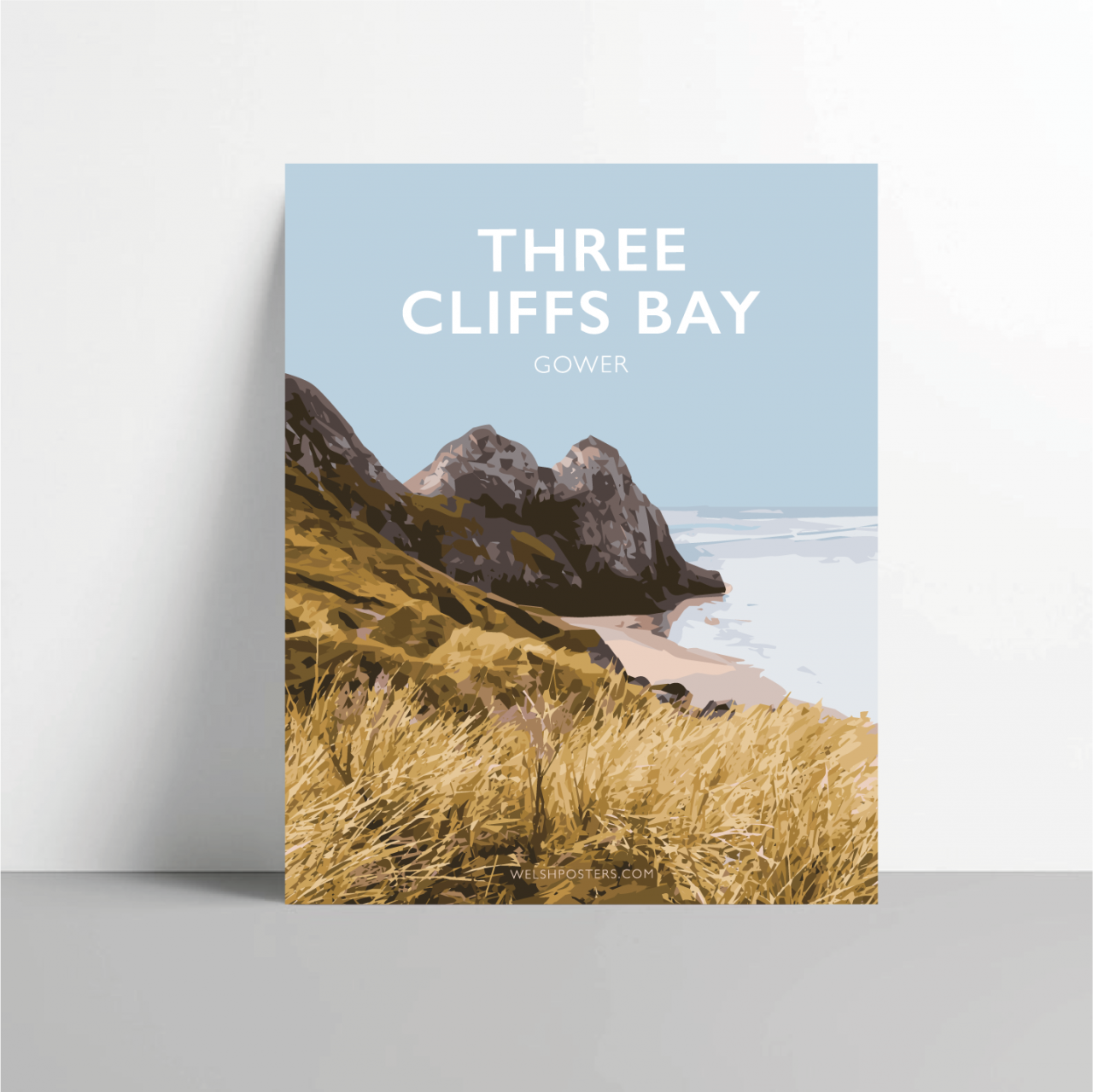 THREE CLIFFS BAY Travel Poster - THREE CLIFFS BAY Best sellers, Gower ...