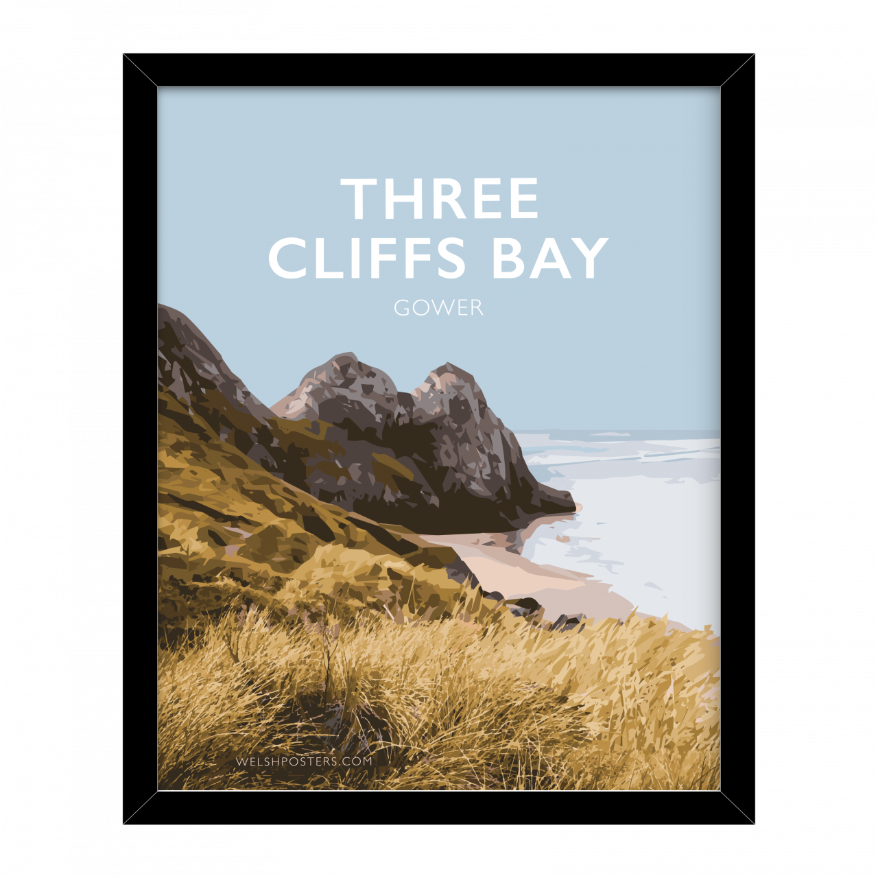 THREE CLIFFS BAY Travel Poster - THREE CLIFFS BAY Best sellers, Gower ...