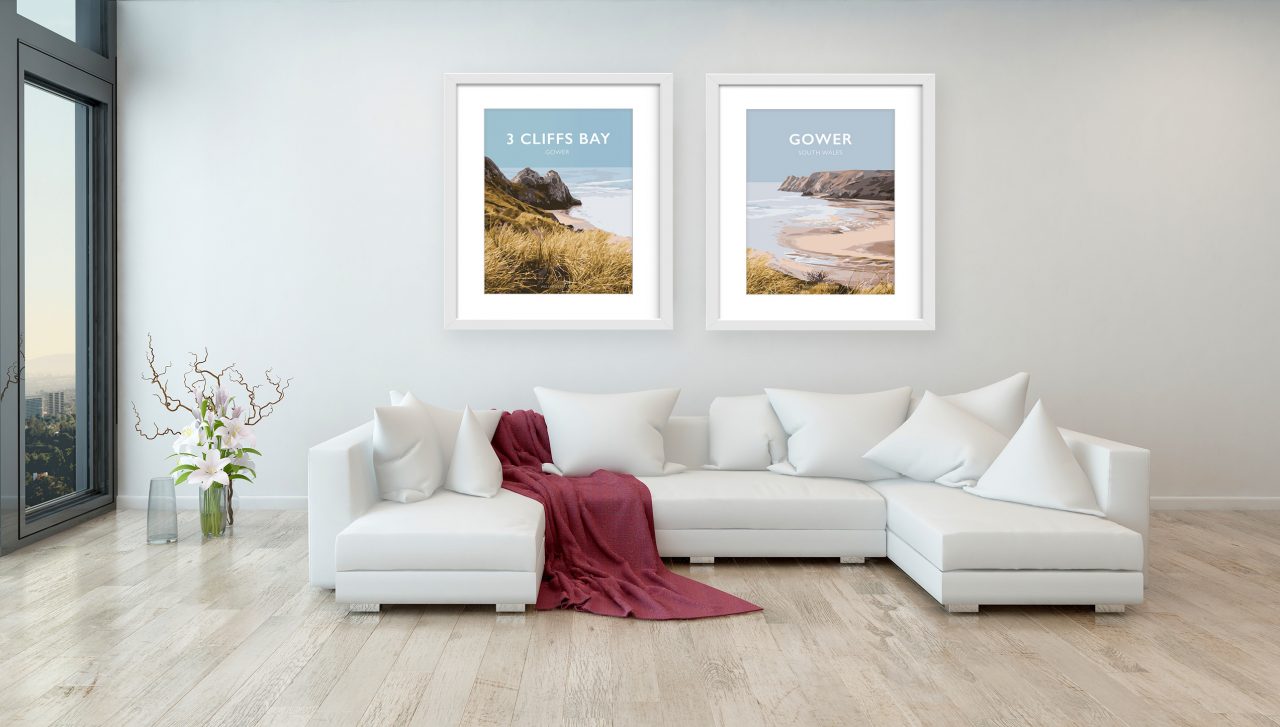 GOWER Travel Poster - GOWER Gower Travel Posters, South Wales Prints ...