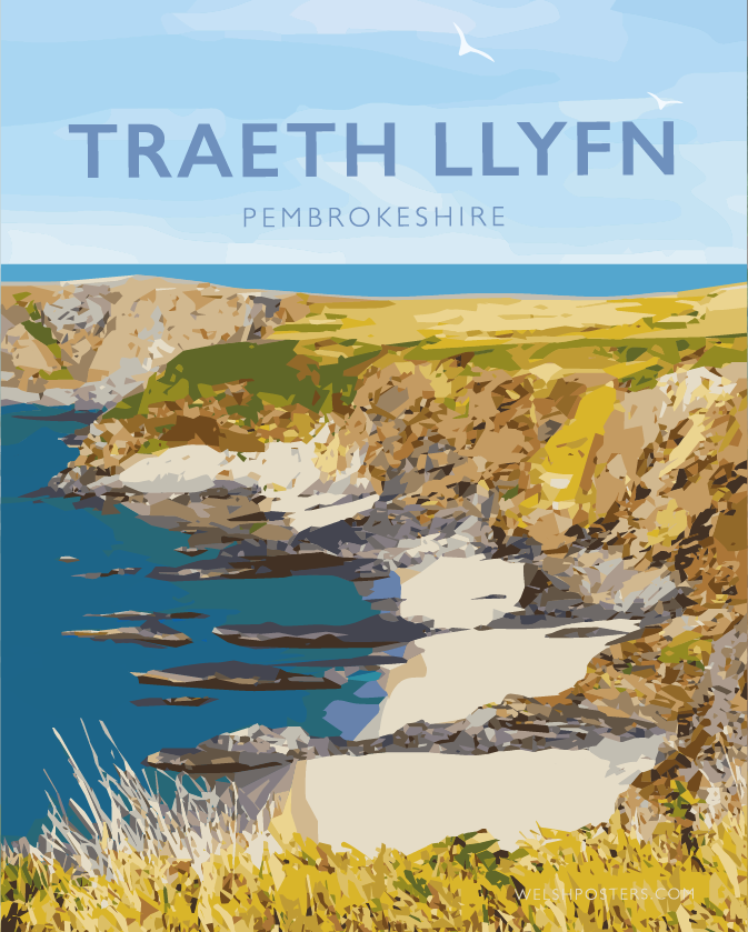 TRAETH LLYFN COASTAL VIEW Travel Poster - TRAETH LLYFN COASTAL VIEW ...
