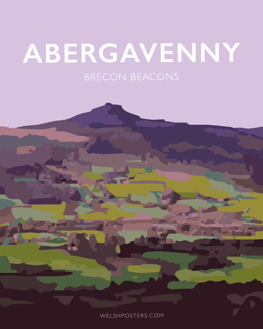 ABERGAVENNY Travel Poster - ABERGAVENNY Brecon Beacons Travel Posters ...
