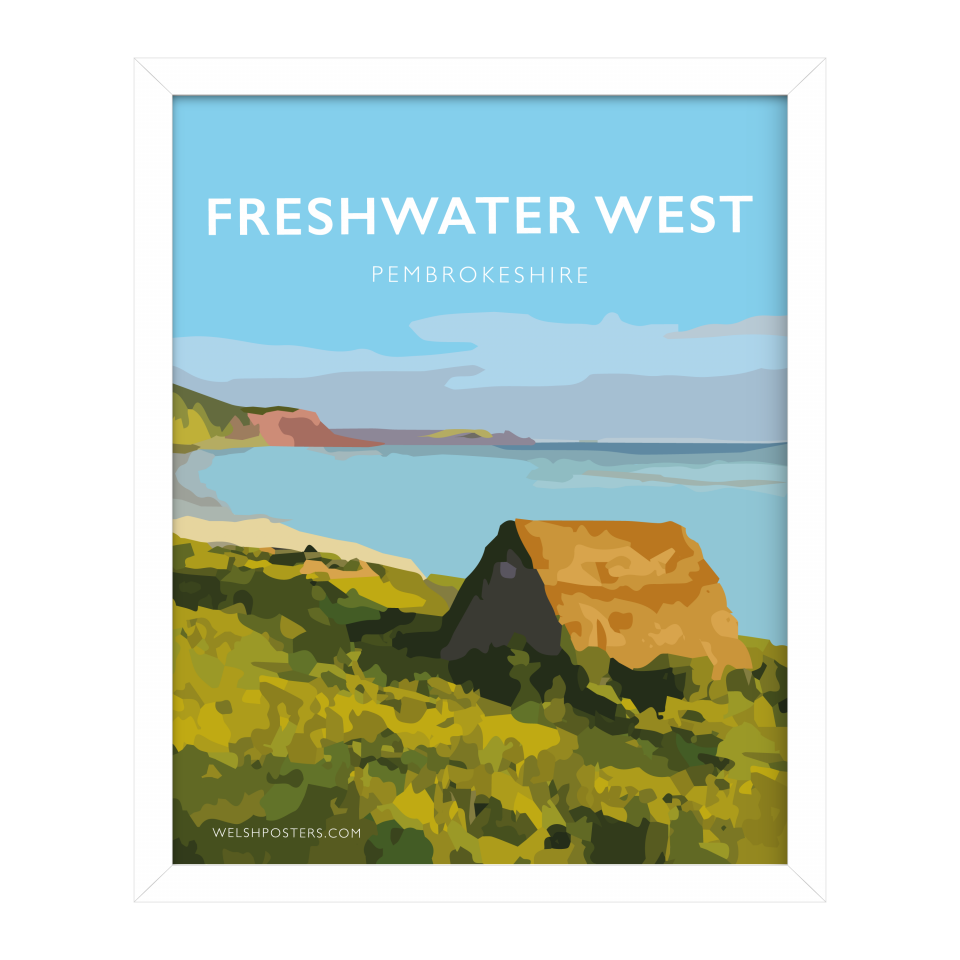 FRESHWATER WEST Travel Poster - FRESHWATER WEST New, Pembrokeshire ...