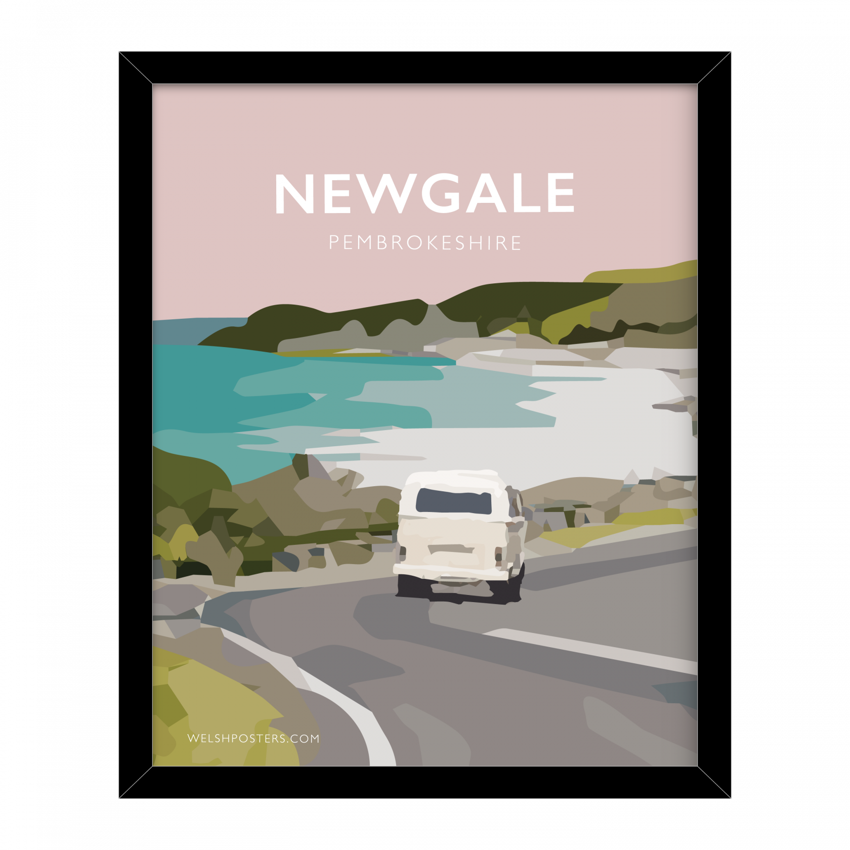 NEWGALE ROAD Travel Poster - NEWGALE ROAD New, Pembrokeshire Posters ...