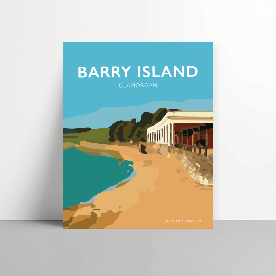 BARRY ISLAND Travel Poster - BARRY ISLAND Gower Travel Posters, New ...
