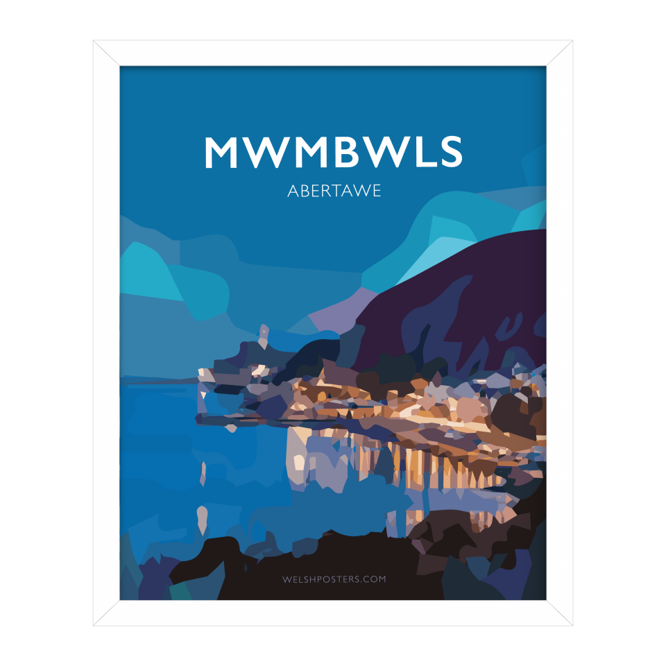 MWMBWLS Travel Poster - MWMBWLS Gower Travel Posters, Welsh Language ...