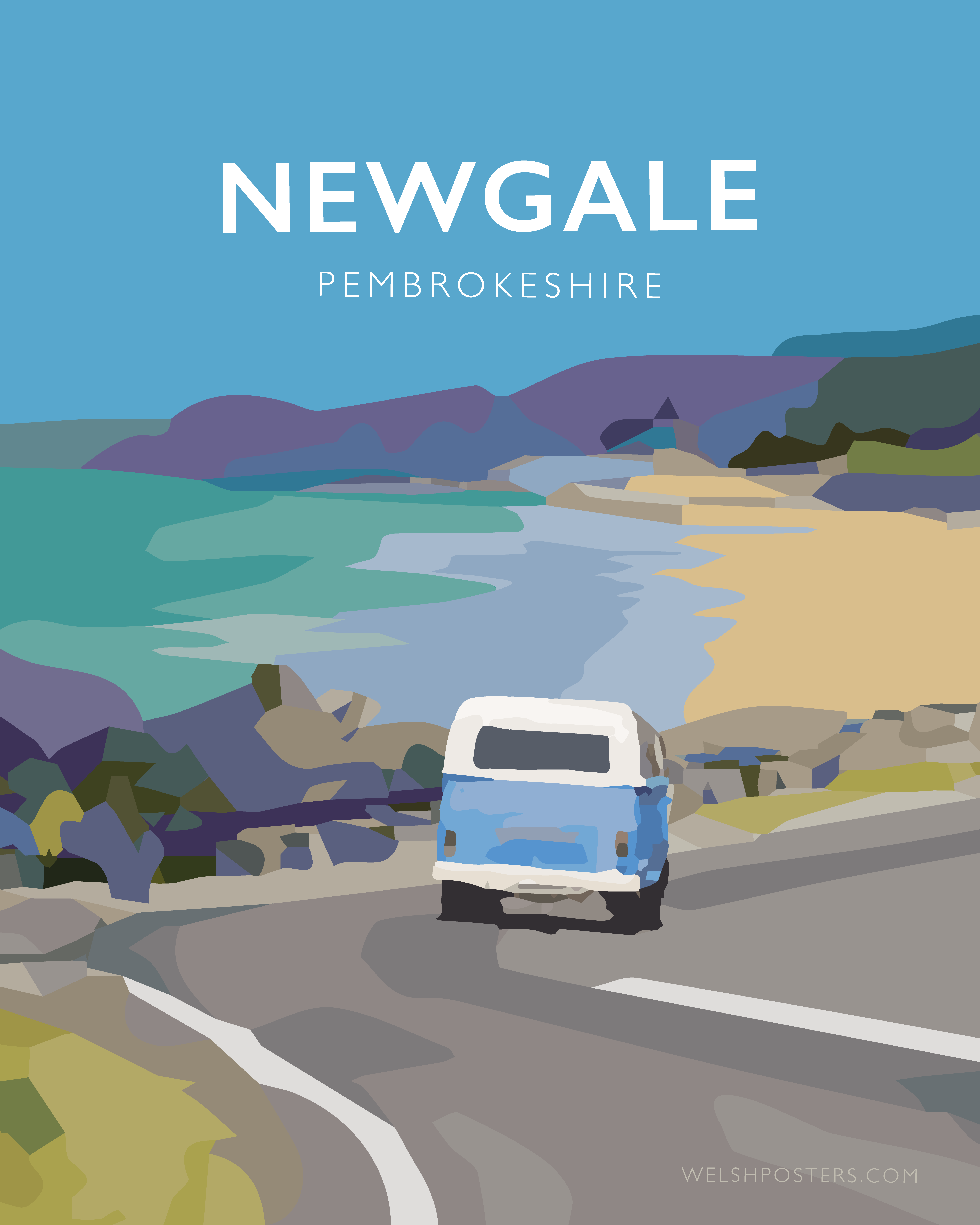 NEWGALE Travel Poster - NEWGALE Best sellers, New, Pembrokeshire ...