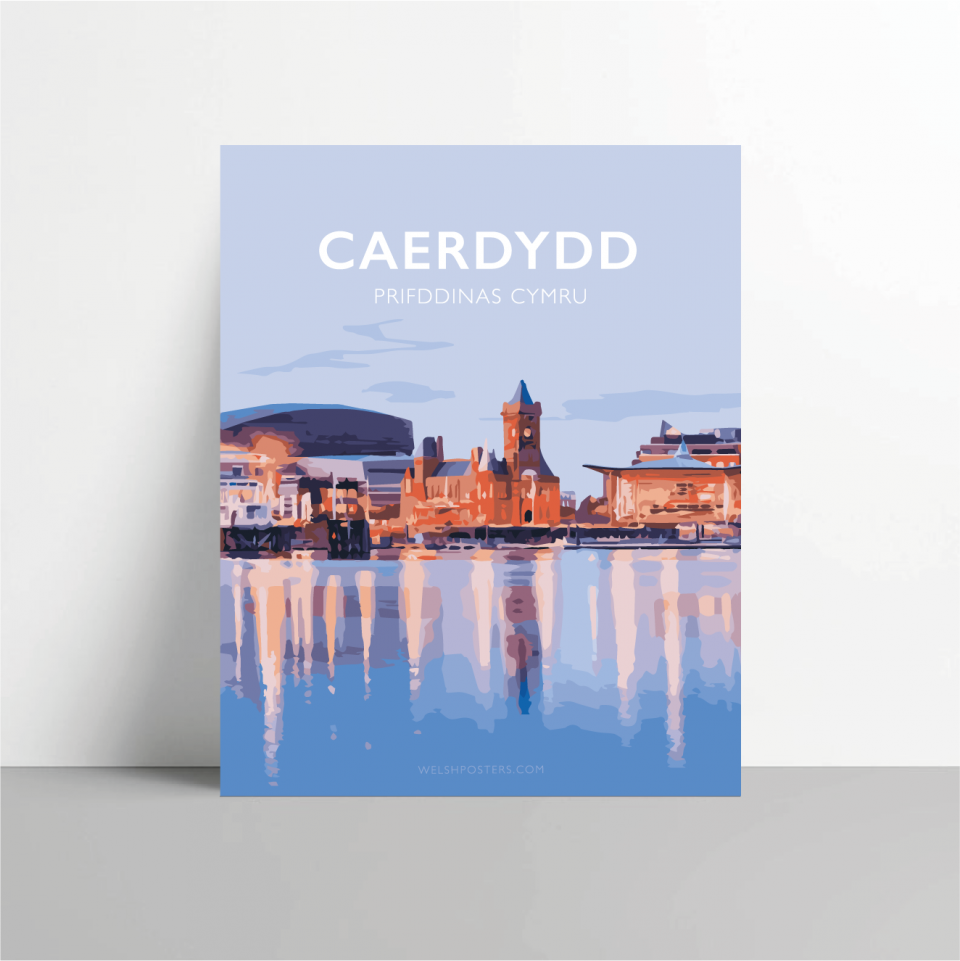 CAERDYDD CYMRAEG Travel Poster - CAERDYDD CYMRAEG New, Welsh Language ...
