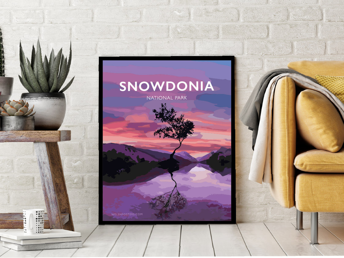 LONELY TREE SNOWDONIA Travel Poster - LONELY TREE SNOWDONIA Best ...