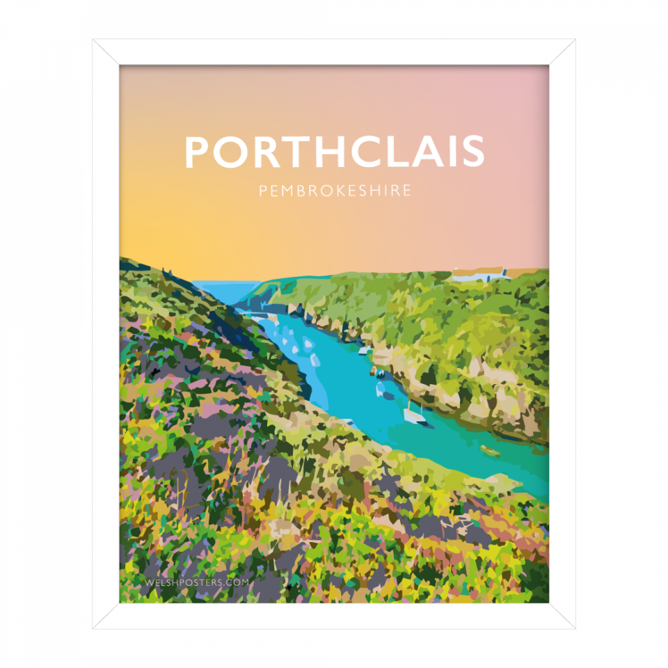 PORTHCLAIS Travel Poster - PORTHCLAIS Pembrokeshire Posters Prints ...