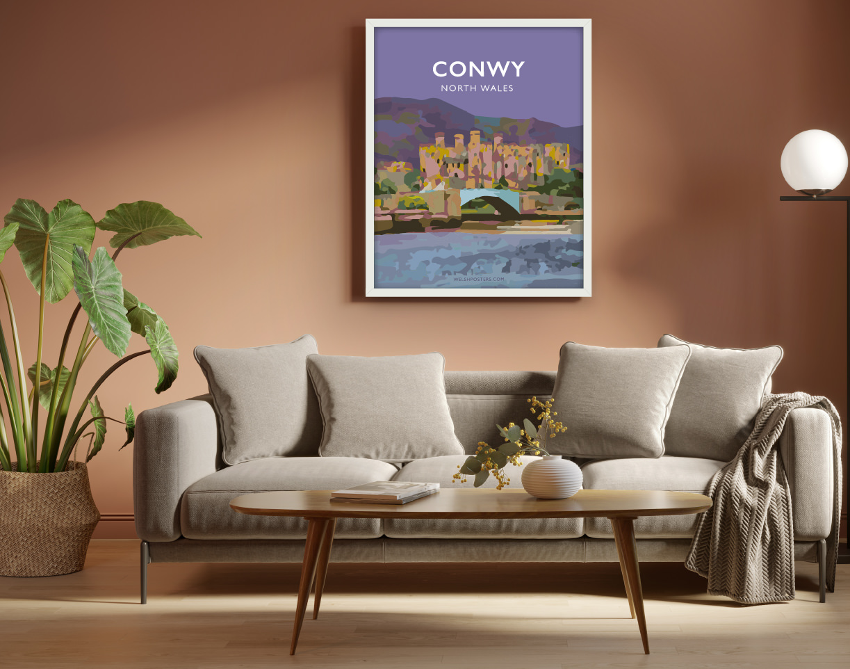 CONWY CASTLE Travel Poster - CONWY CASTLE New, North Wales, Snowdonia ...
