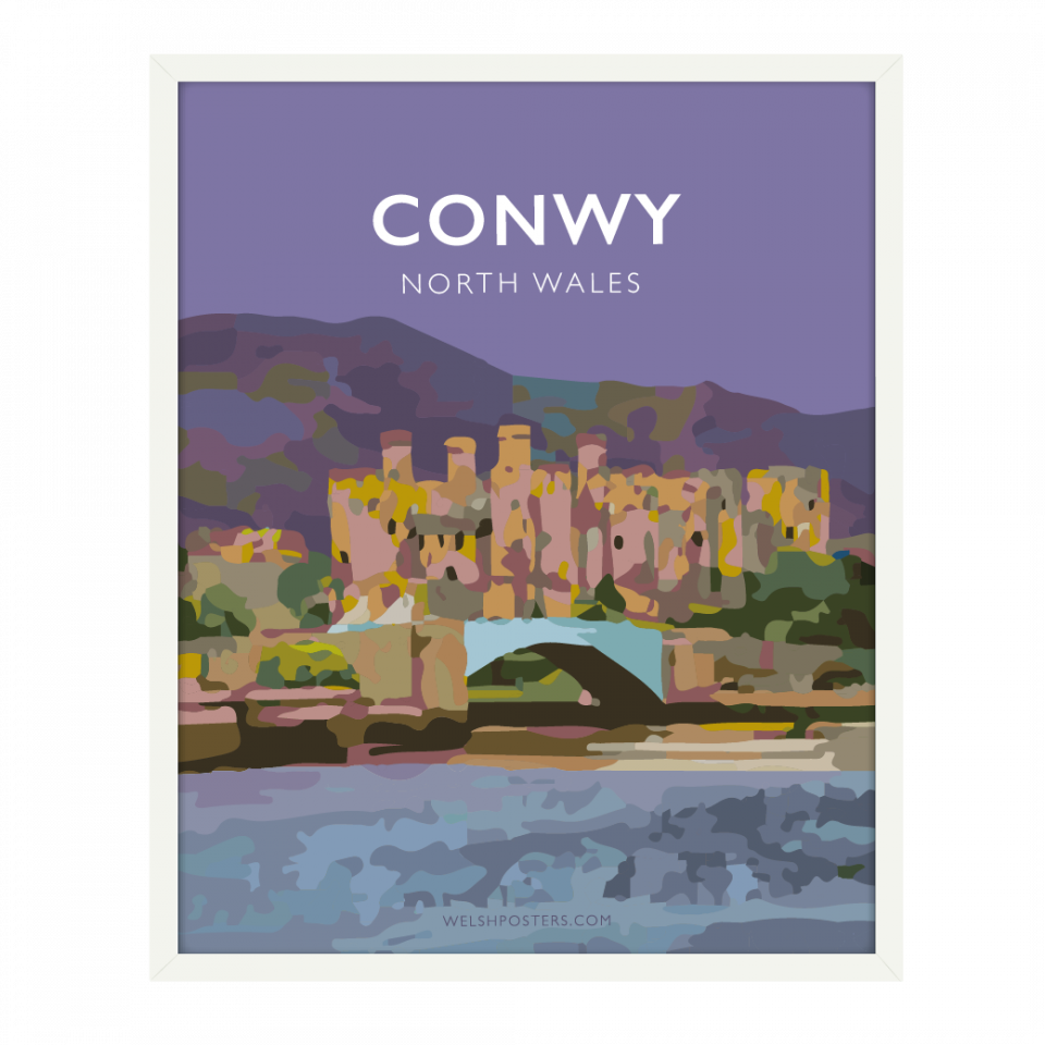 CONWY CASTLE Travel Poster - CONWY CASTLE New, North Wales, Snowdonia ...