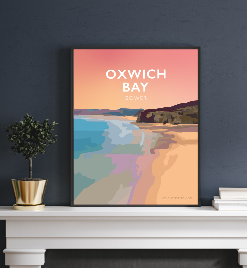 OXWICH BAY Travel Poster - OXWICH BAY Gower Travel Posters, New, South ...